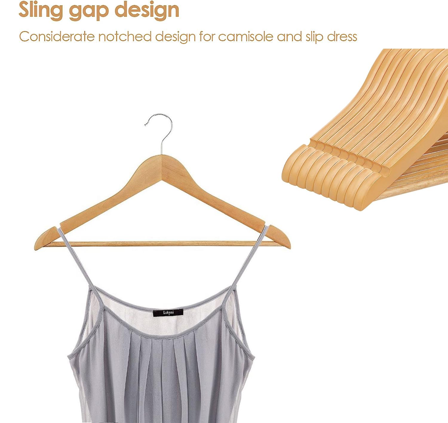 Solid Wooden Hangers 20 Pack, Wood Coat Hangers with Smooth Finish ...