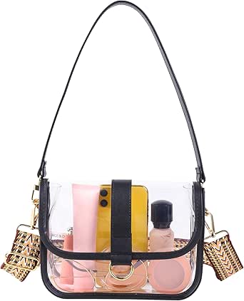 Amazon.com: Edraco Clear Purse with 2 Shoulder Straps, Clear Bag for ...