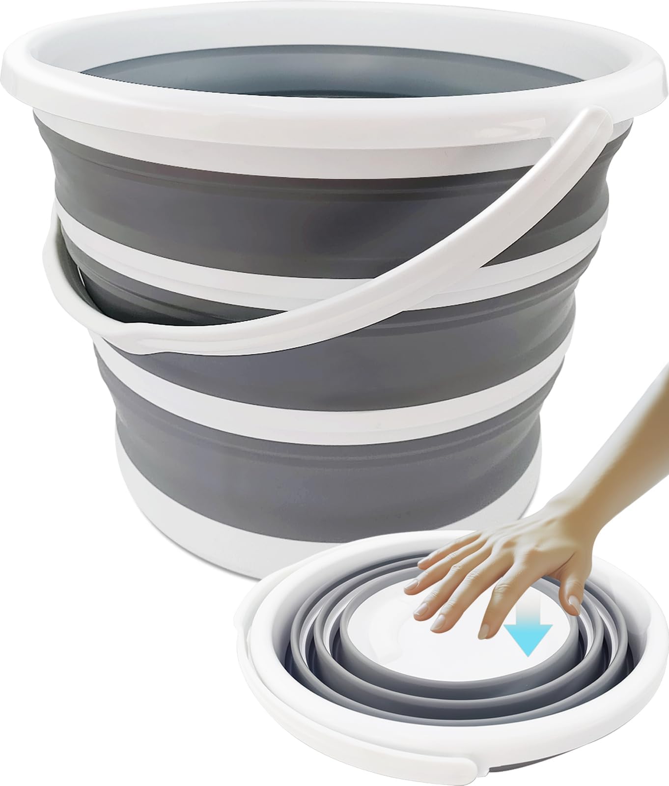 Amazon.com: Eurow Indoor and Outdoor Collapsible Bucket with Handle, 10 ...