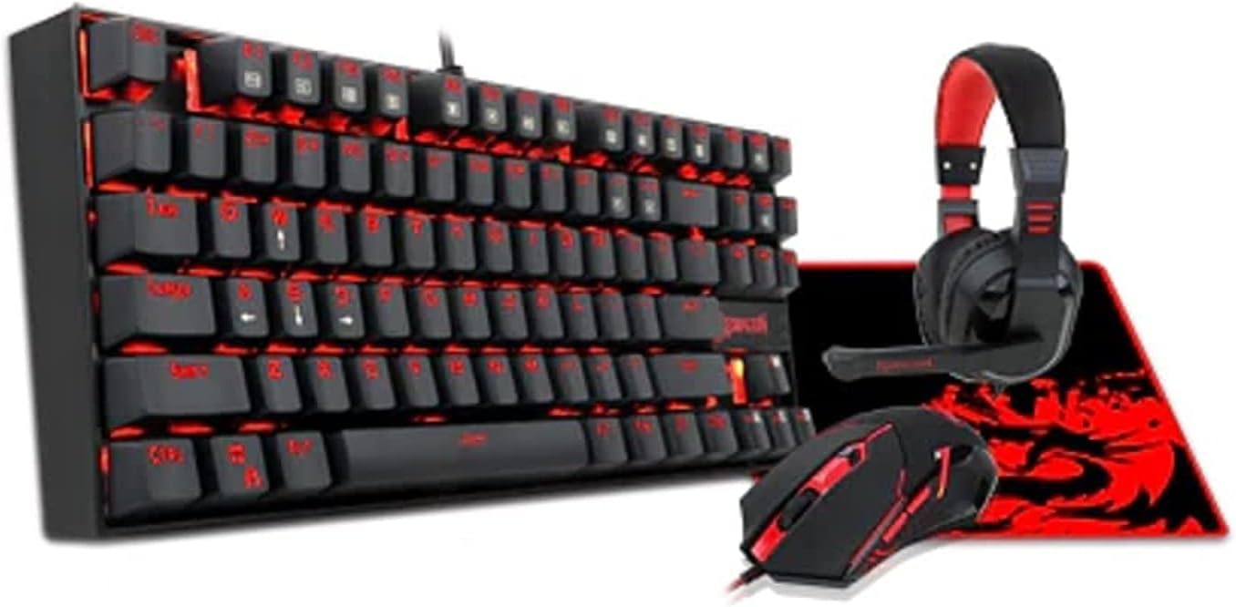 Redragon Redragon K552-BB Gaming Keyboard and Mouse, Large Mouse Pad ...