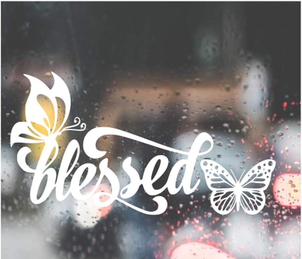 Amazon.com: Blessed Script Sticker Handwritten Word Laptop Car Vehicle ...