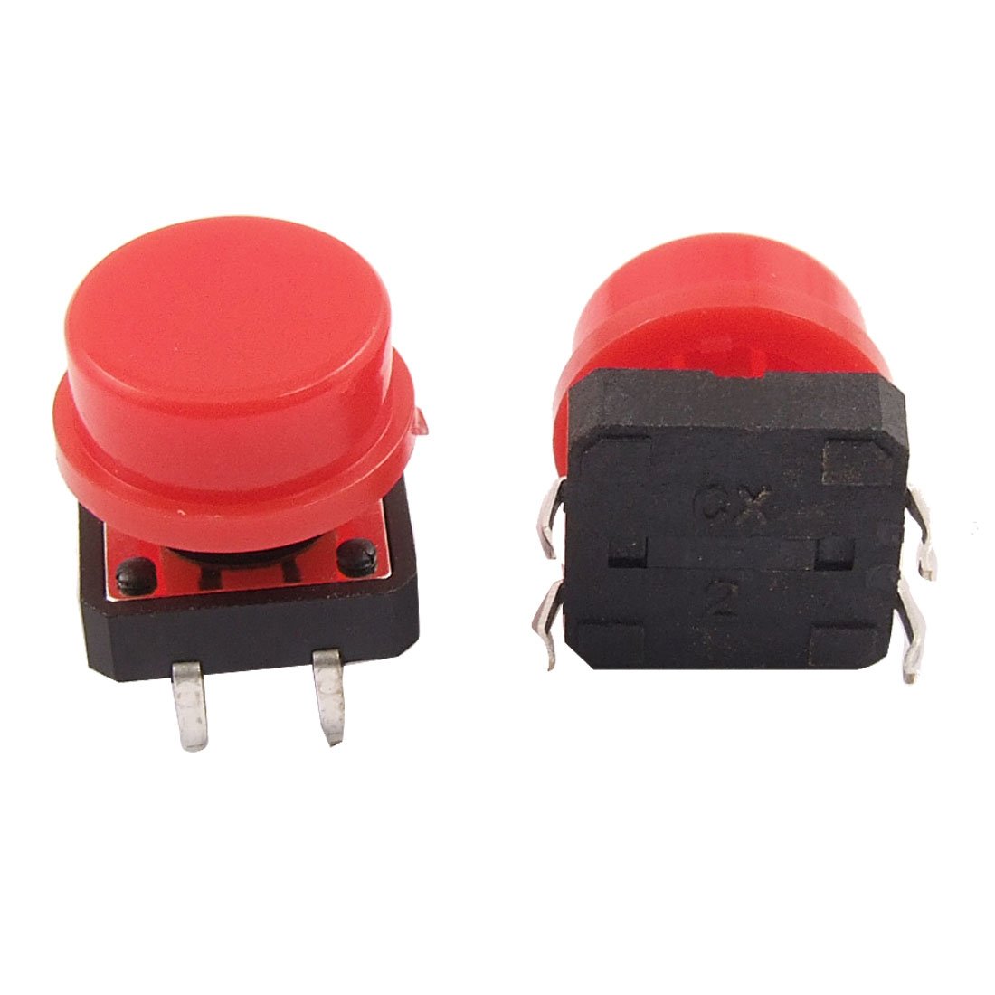Amazon.com: uxcell 10 Pcs Red Cap Momentary Tact Tactile Switch 4 Pin ...