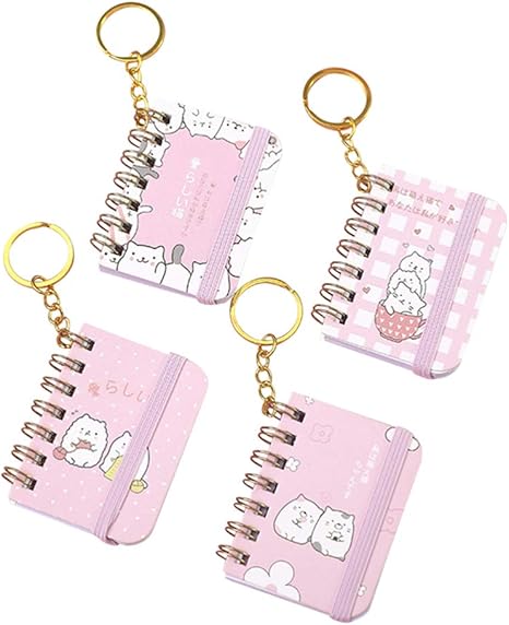 Amazon.com: VICASKY 4Pcs Mini Notebook Keychain Hanging Notebook ...