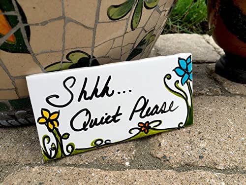 Amazon.com: "Shhh.Quiet Please" Ceramic Door Sign : Handmade Products