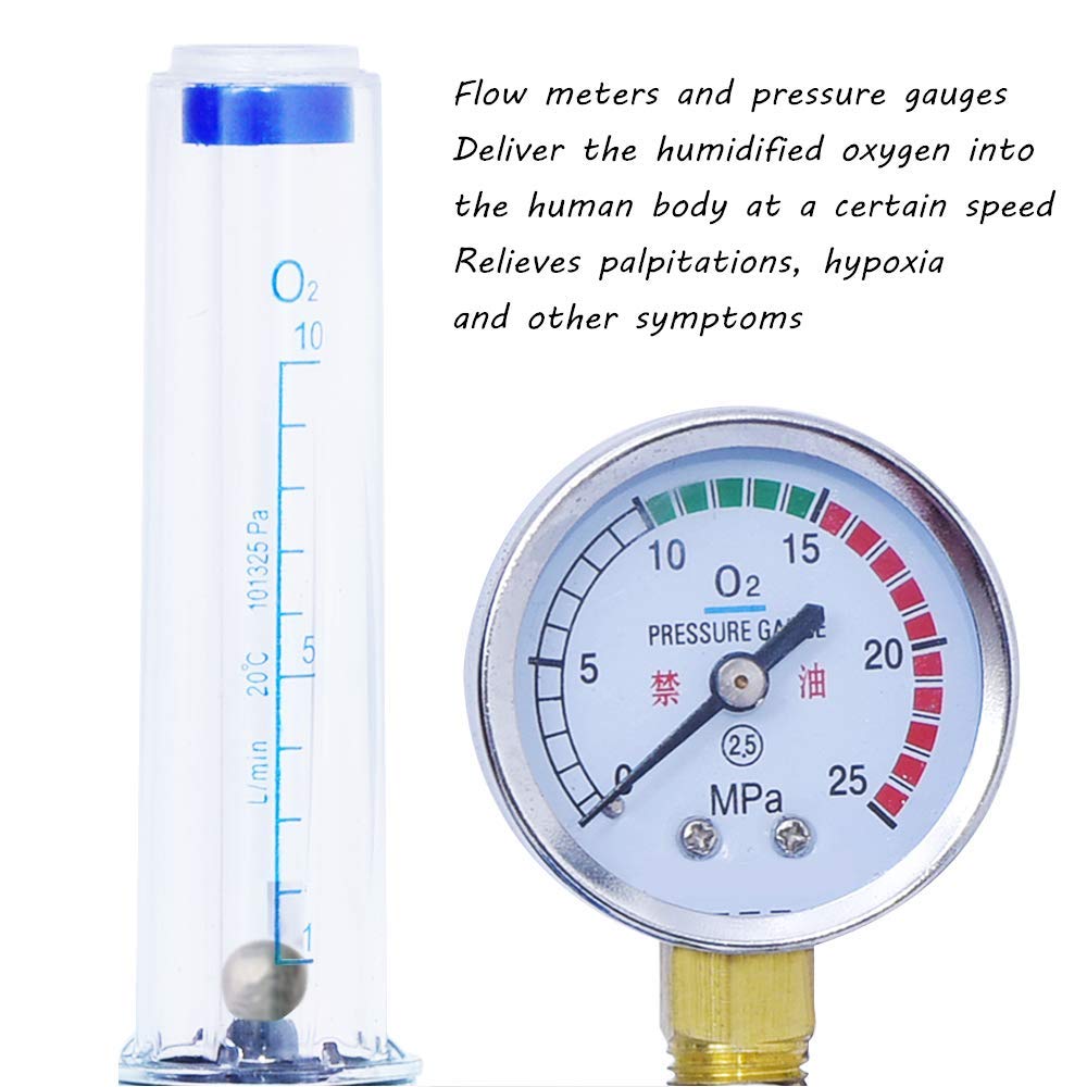 JIAWANSHUN Oxygen Flow Meter Medical Oxygen Flowmeter Pressure Gauge ...