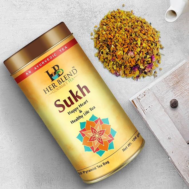 HerBlend's Rose Turmeric Tea| 50 Pyramid tea bags| 100% Natural ...