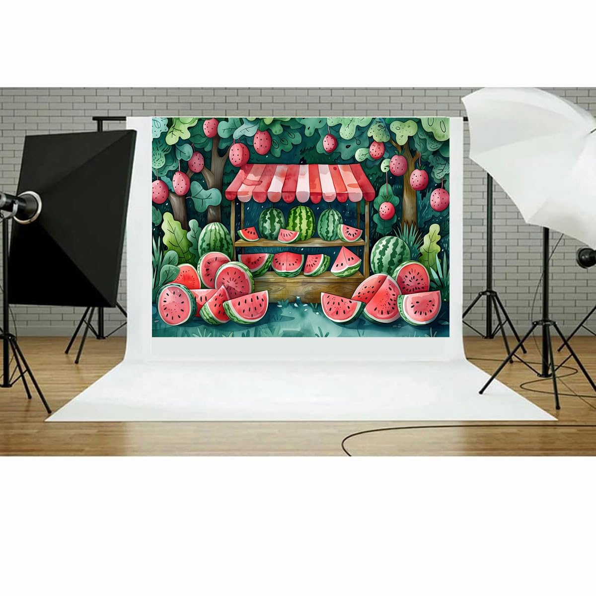 5x3ft Vinyl Photo Backdrop Watermelon Theme Photo Backdrop - 5x3ft ...