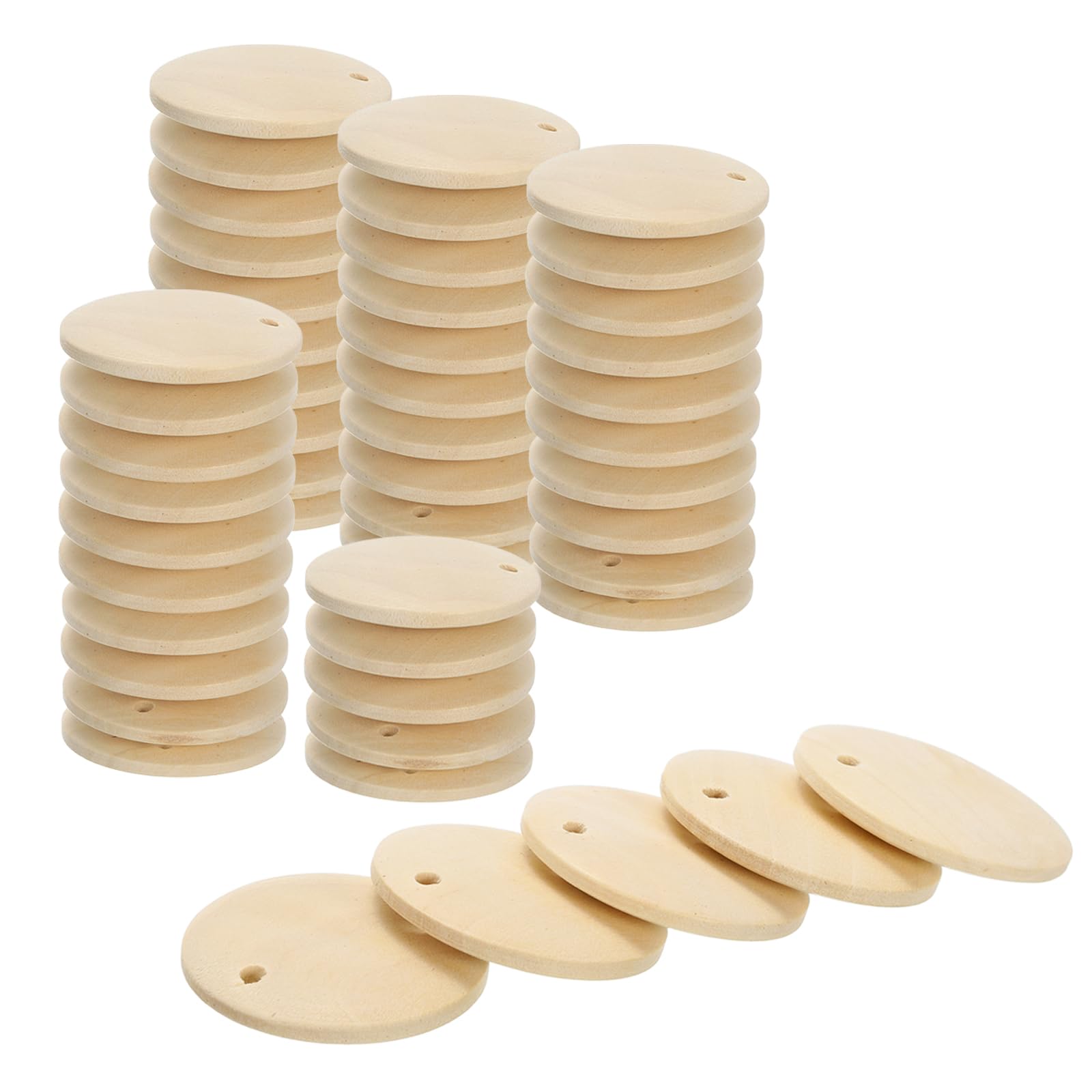 Amazon.com: uxcell Round Wooden Discs, 50Pcs 25mm - Log Unfinished Wood ...