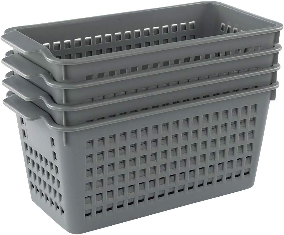 Amazon.com: Qskely 6-Pack Clear Plastic Storage Trays Basket for ...