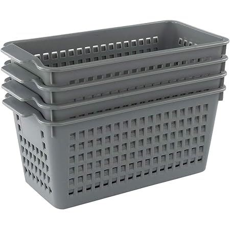 Amazon.com: Doryh Plastic Baskets for Organizing, Grey, Set of 4 : Home ...