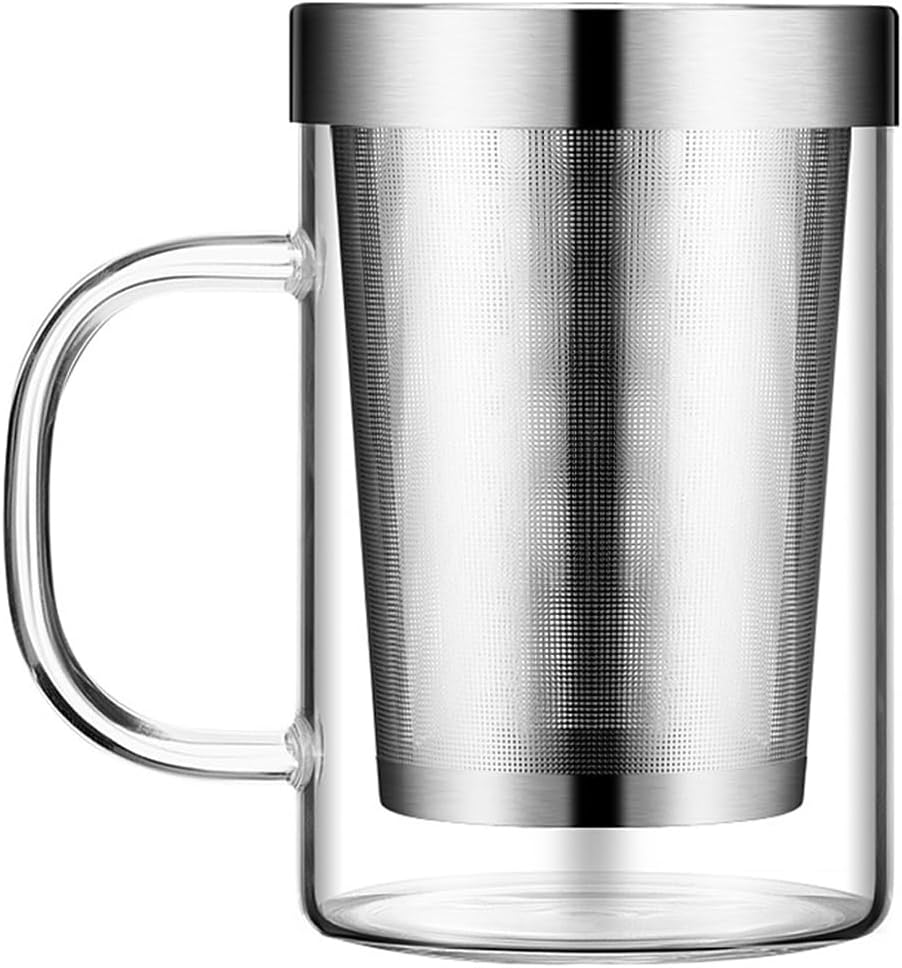Glass Tea Infuser Mug/Cup with Lid 350ml - Chiswick Tea Co : Amazon.co ...