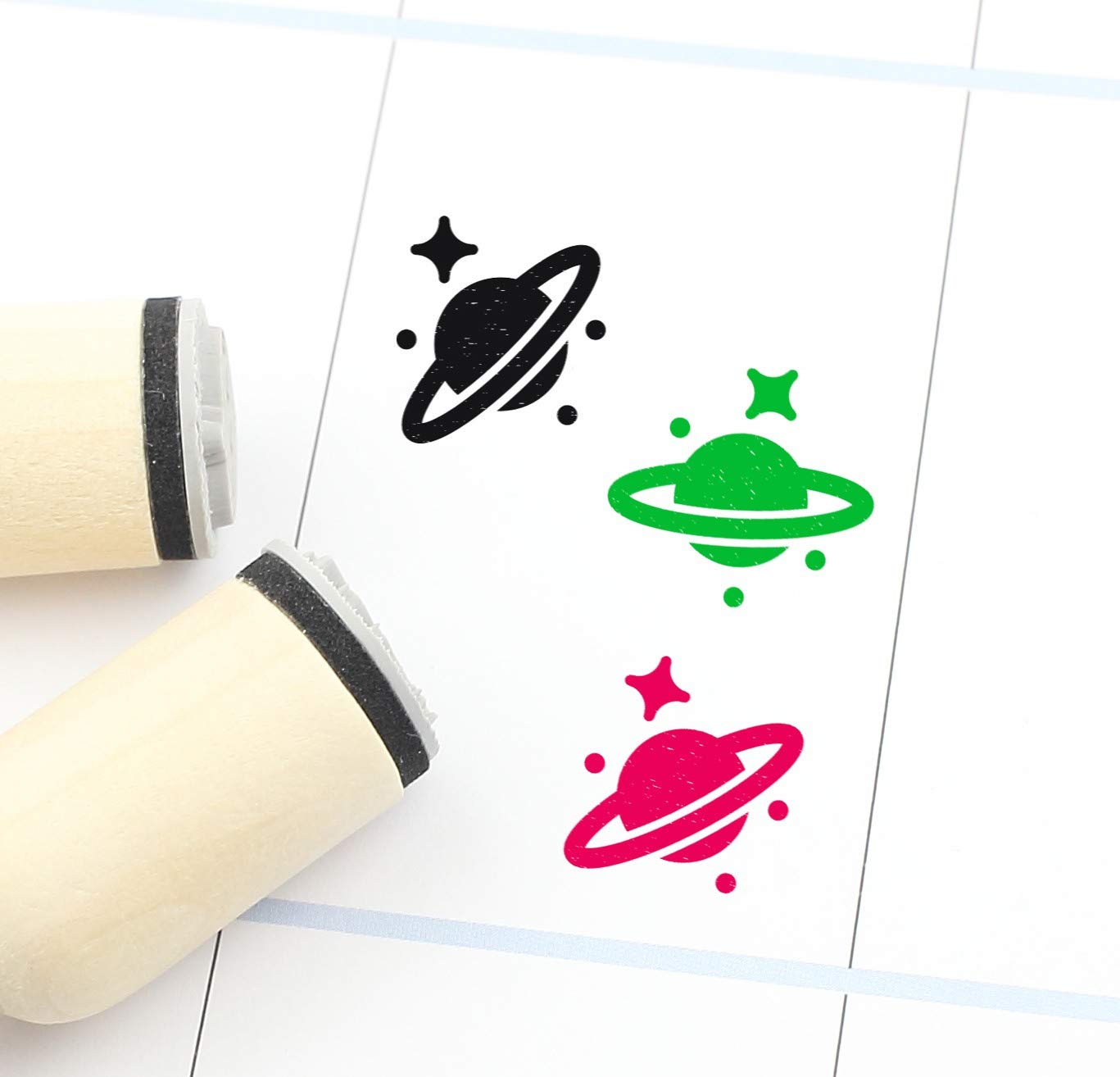 Amazon.com: Planet Rubber Stamp, Saturn Stamp, Cute Planet Stamp ...