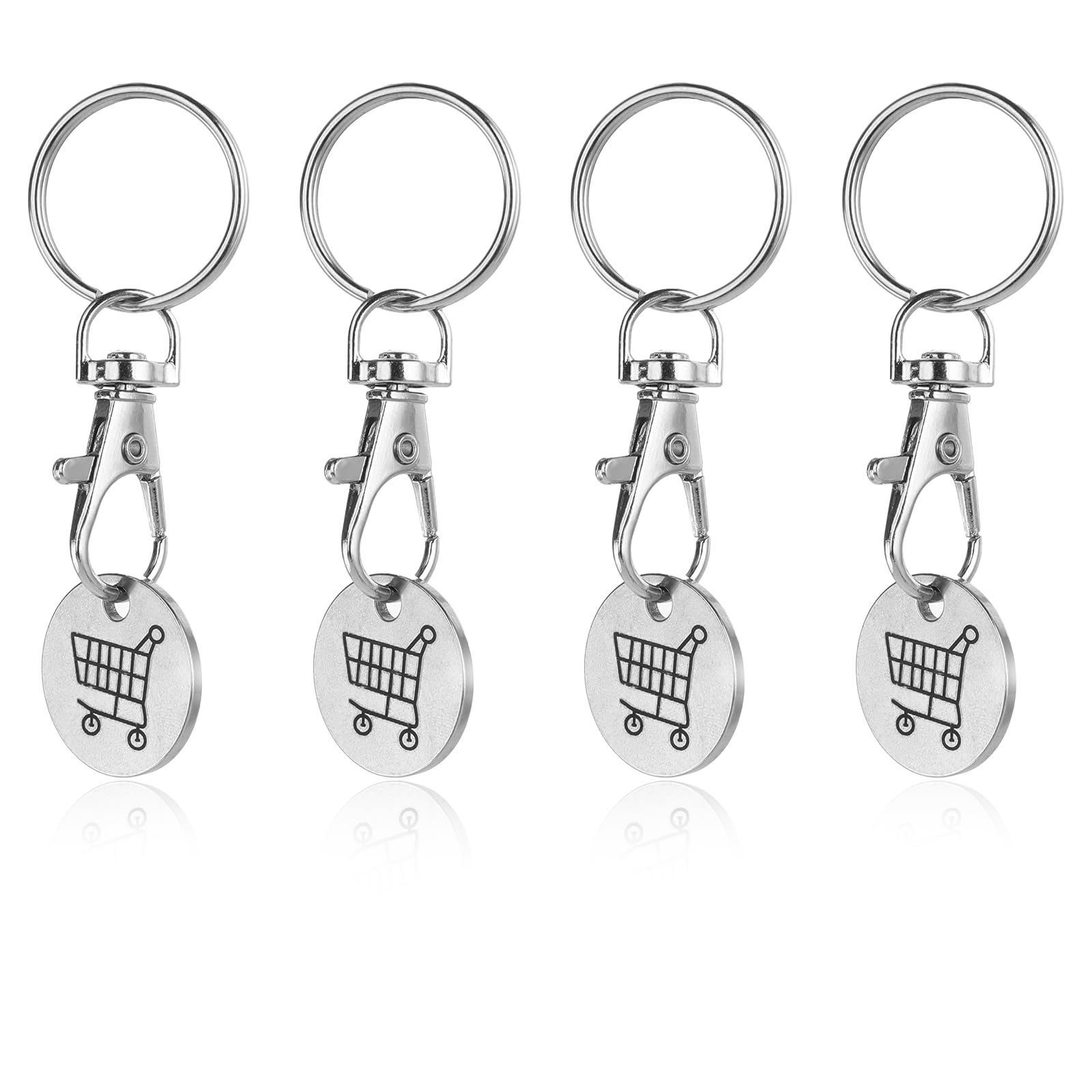 Giantree 4 Pack Metal Shopping Cart Coin Keychains, Trolley Token ...