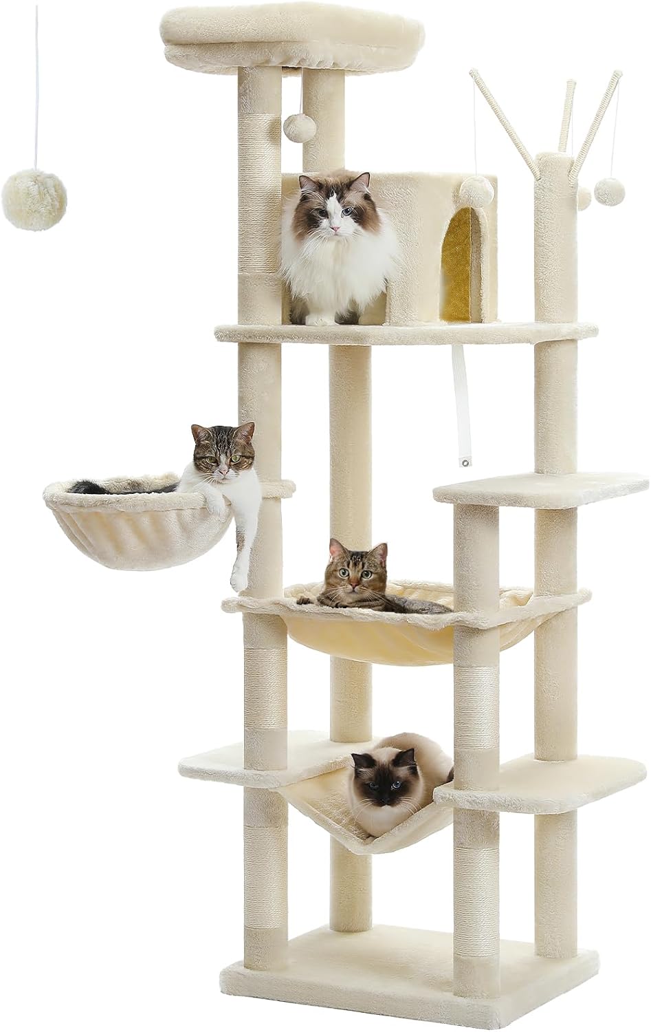 Amazon.com : PETEPELA 68'' Cat Tree for Indoor Large Cats, Tall Cat ...