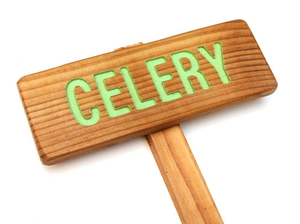 Amazon.com: CELERY Garden Sign, Painted & Oil Sealed Cedar Wood: Hand ...