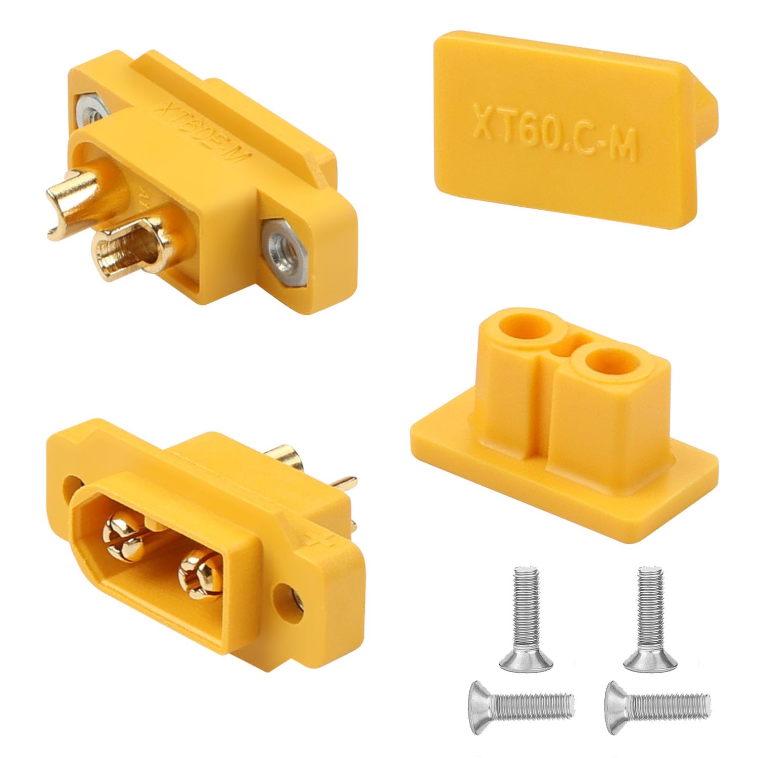 Amazon.com: QIANRENON XT60 Male Solder Connector Fixed Mount Plug Gold ...