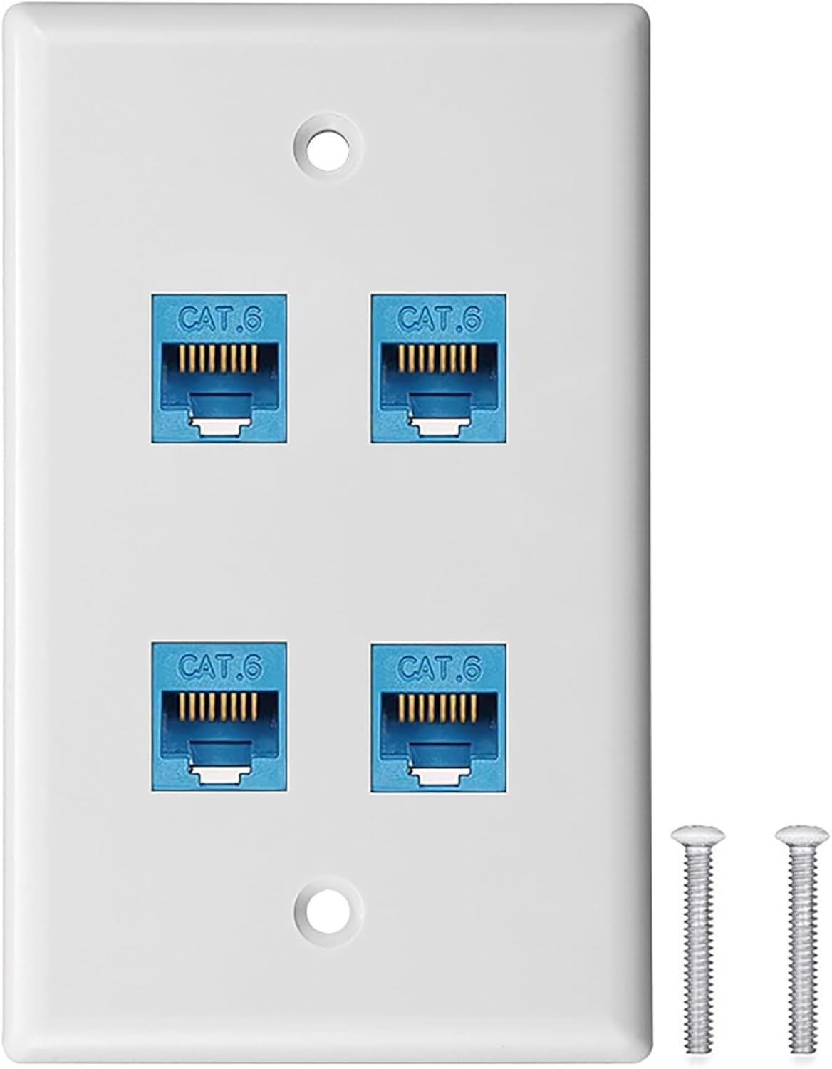 tunghey Ethernet Wall Plate 4 Port,Cat 6 Wall Plate Female-Female ...