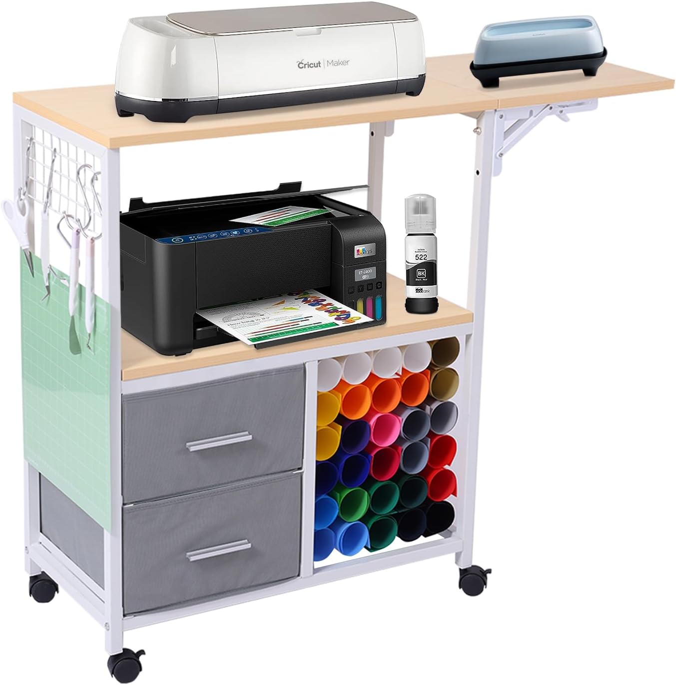 Amazon.com: Organization and Storage Cart Compatible with Cricut ...