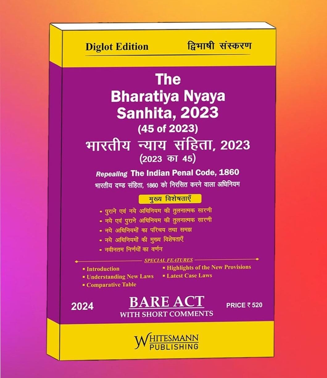 Buy The Bharatiya Nyaya Sanhita (BNS) 2023 Diglot (Hindi- English) Bare Act 2024 EDITION ...