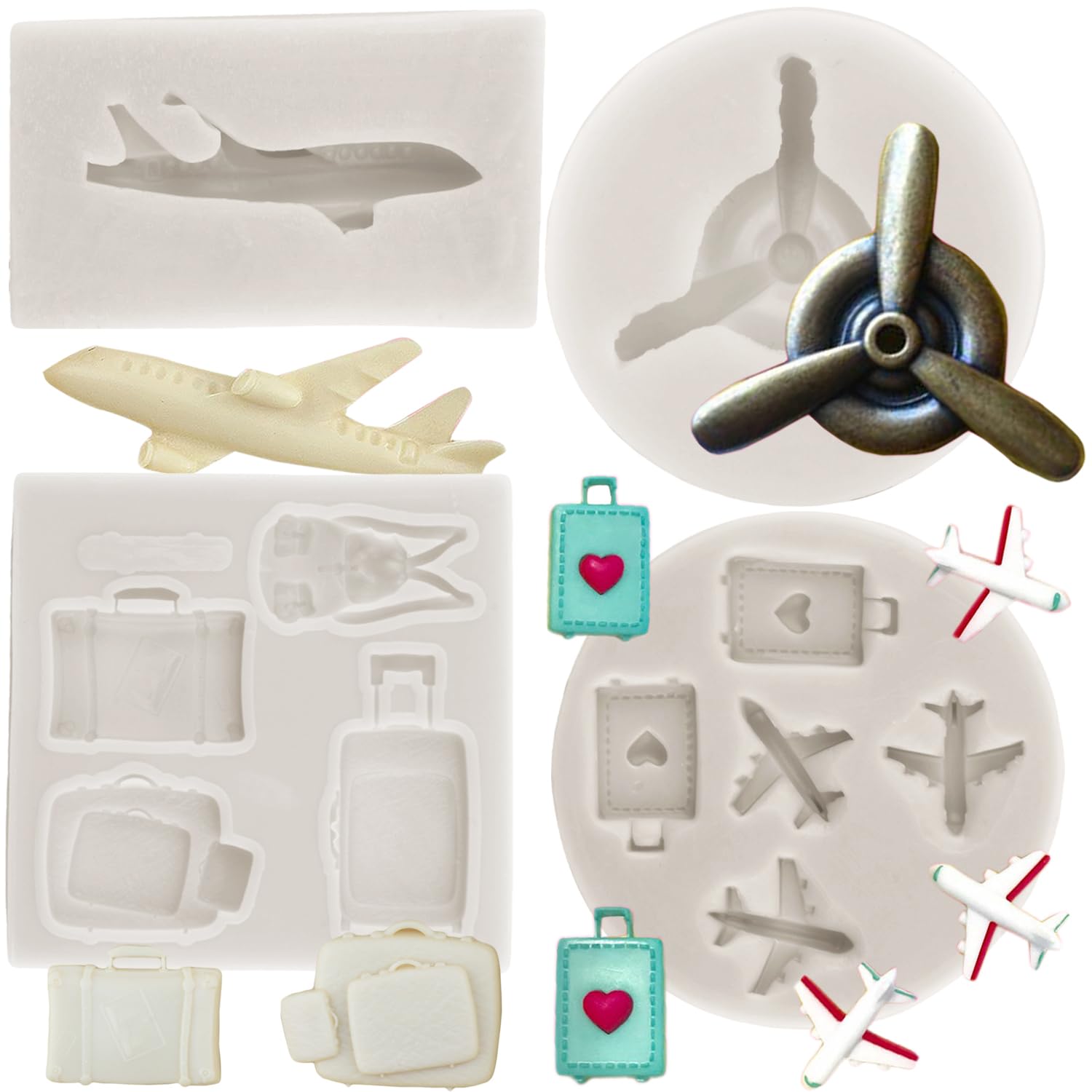 Amazon.com: MINFEIDMS Airplane Silicone Mold Airplane Propeller Fondant ...