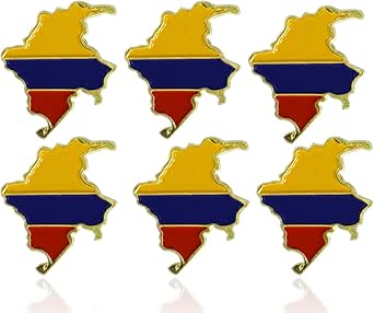 Amazon.com: 6Pack Colombia Flag Map Pins Bulk -1” Metal Patriotic ...