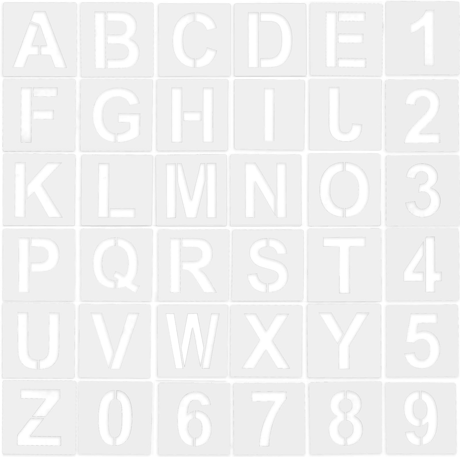 AIEX 36pcs Letter and Number Stencils, 2 Inch Letter Stencils Reusable ...