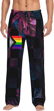 Amazon.com: Transgender Pride Rainbow Flag Men's pajama pants Medium ...