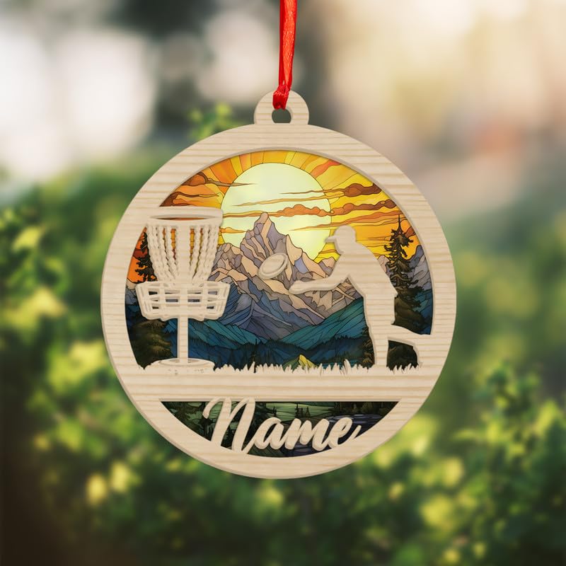 Amazon.com: Personalized Disc Golf Christmas Ornaments, Disc Golf ...