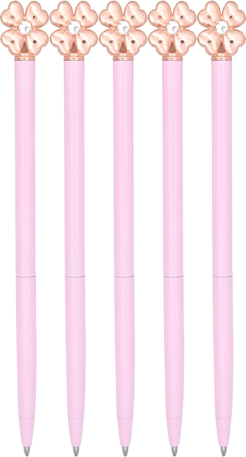 Gullor 5 Pieces Four-Leaf Clover Ballpoint Pens, Black Ink, Smooth ...