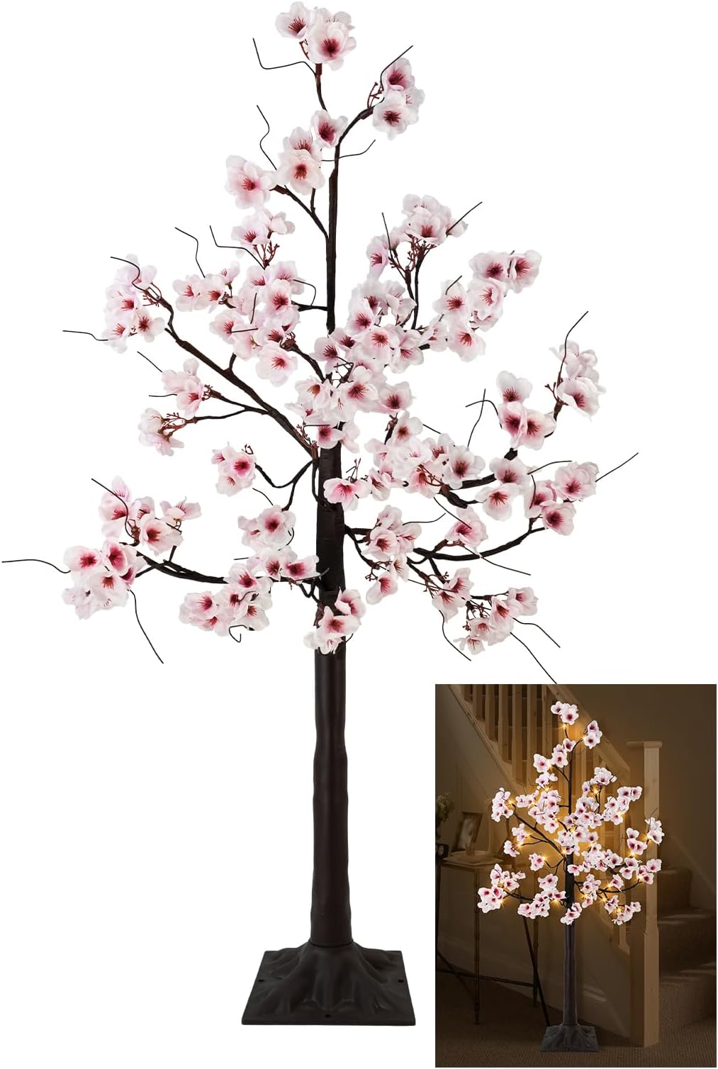 Amazon.com: 5FT Artificial Cherry Blossom Tree in Pot – Realistic Pink ...