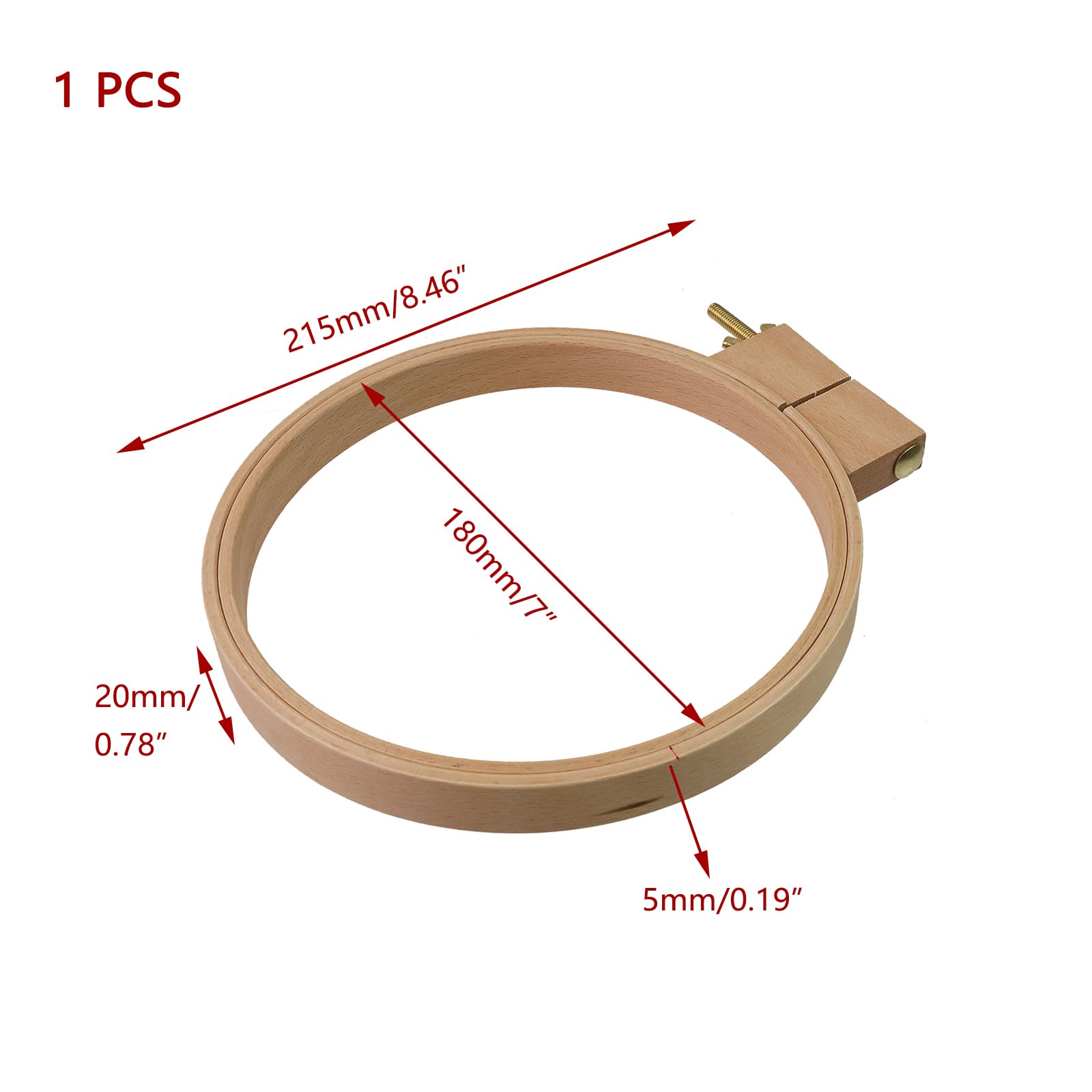 Snapklik.com : Round Wood Embroidery Hoop 7" Cross Stitch Frame Punch ...
