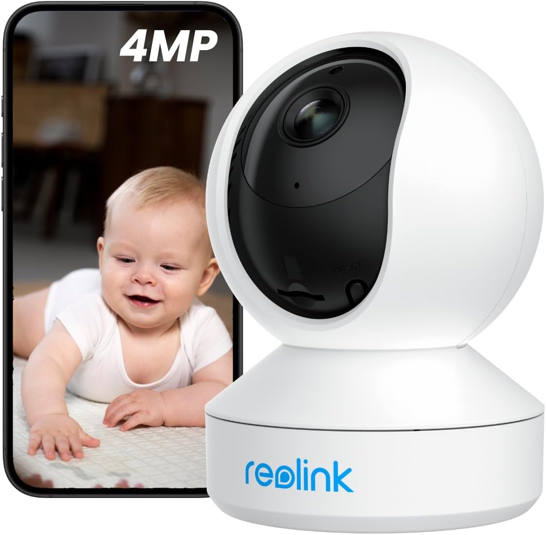 Reolink WiFi Security Camera Baby Monitor E1 Pro, 4MP HD Indoor ...