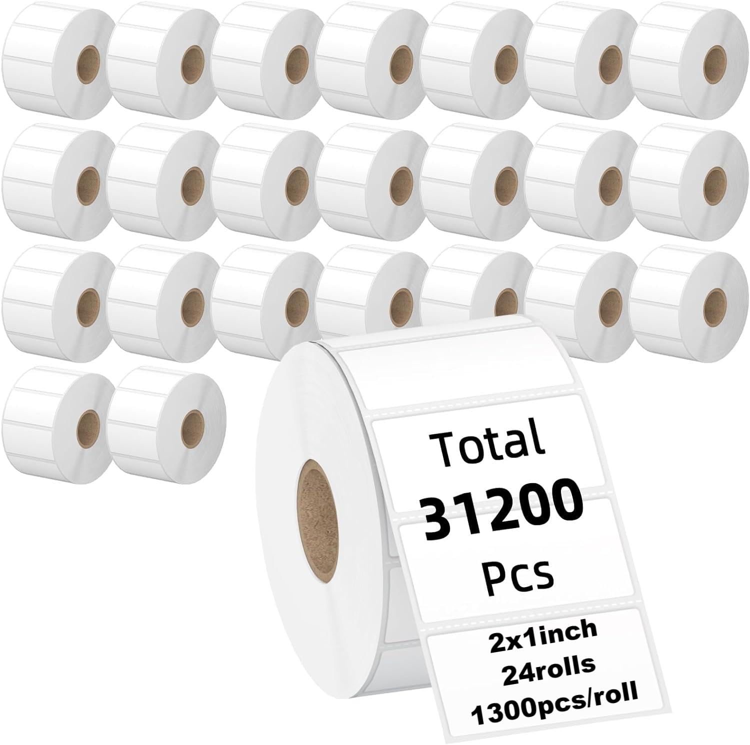 Amazon.com : KingTac 2" X 1” Direct Thermal Labels - 24 Rolls, 1300 ...