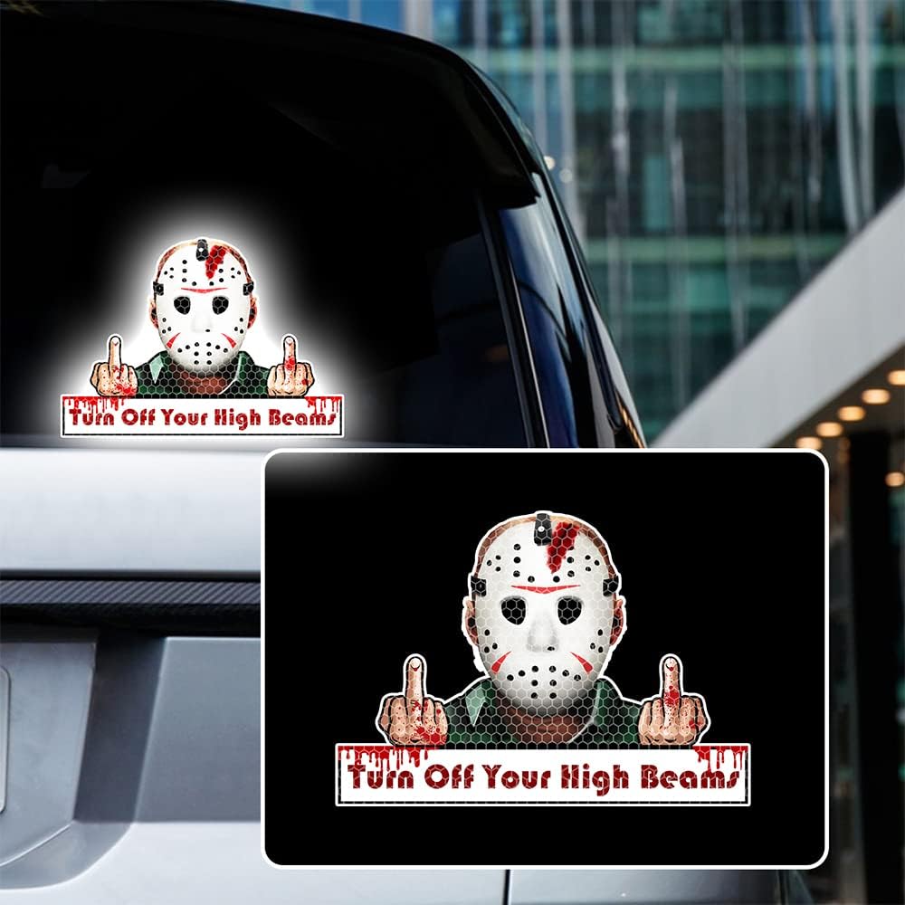 Amazon.com: Iprokiu High Intensity Reflective Horror Sticker for Car ...