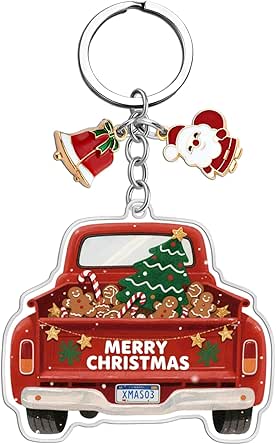 Amazon.com: FAFQBING Christmas Keychain for Teen Boys Acrylic Christmas ...