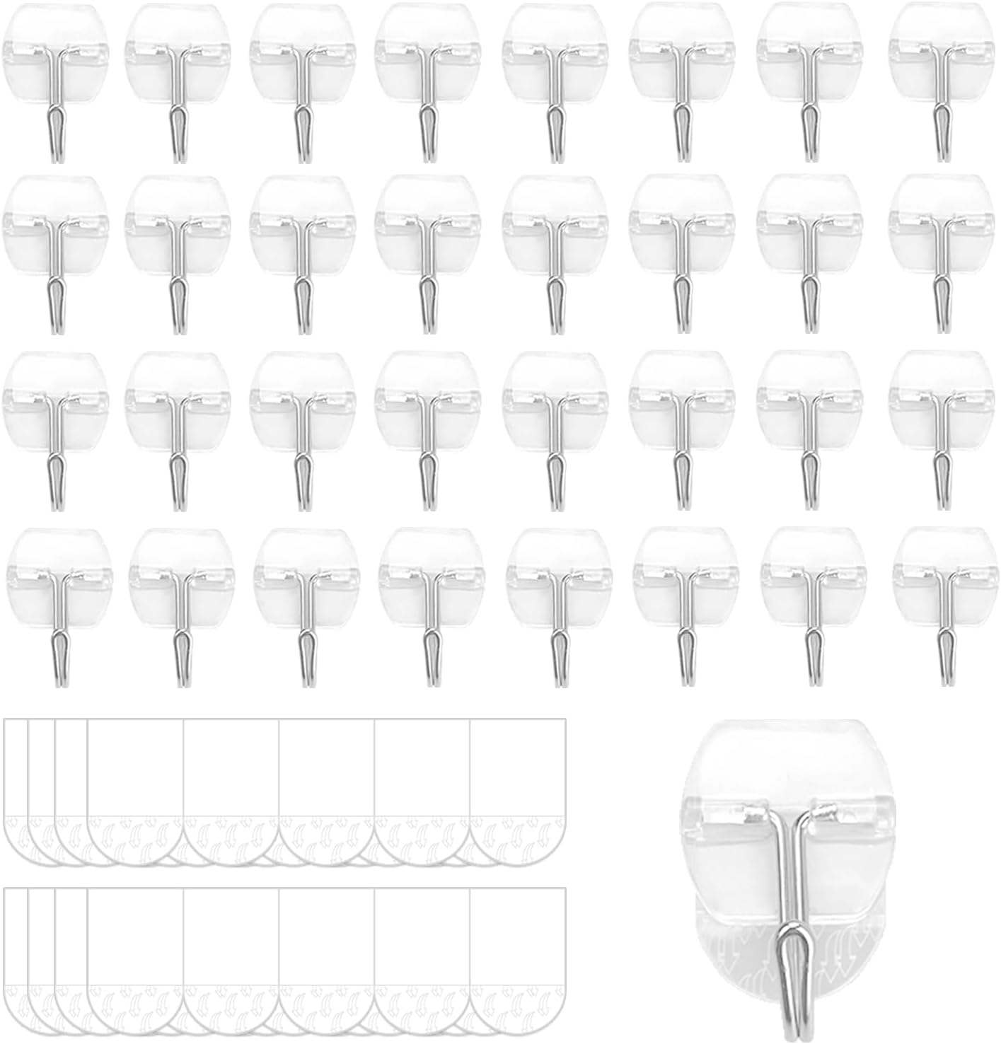 Amazon.com: Command Wire Hooks, Small, Clear, 3-Hook, 6-Pack (18 Hooks ...