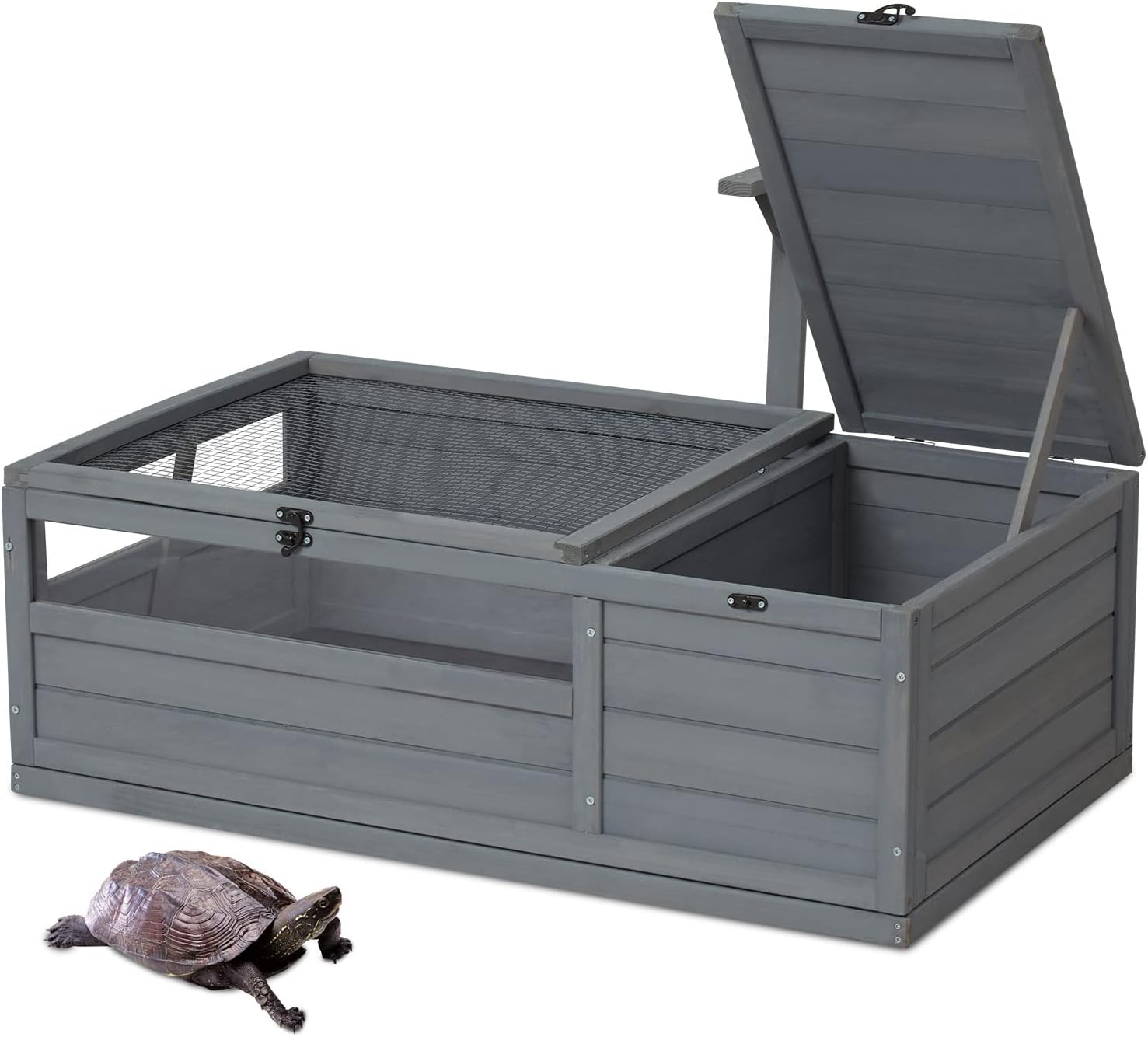 Amazon.com : Kinsunny Wooden Tortoise House - Large Tortoise Habitat ...