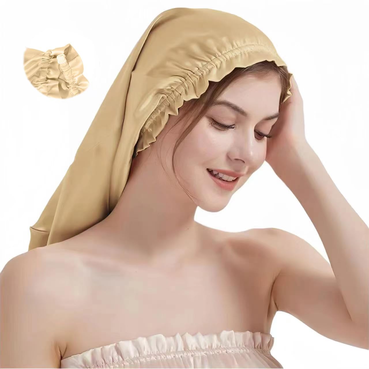Amazon.com : SereLune 100% Mulberry Silk Adjustable Bonnet Sleep Cap ...