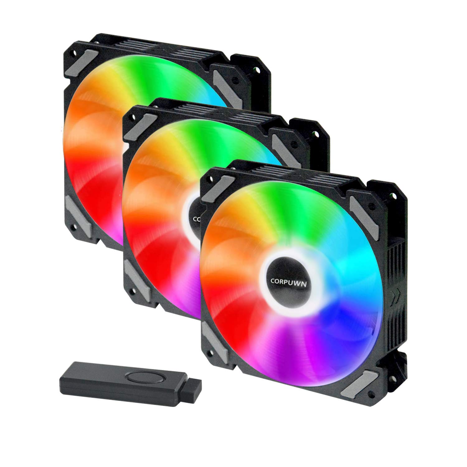 Buy corpuwn 120mm PC Fan 3 Pack RGB Radiator Fan 12V Addressable PC ...