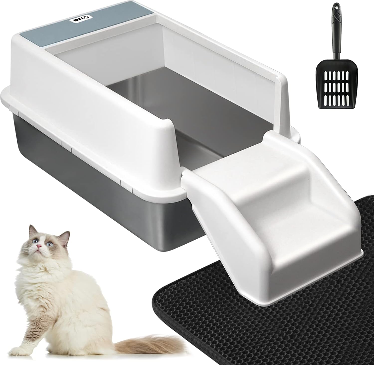 Amazon.com: Avra Stainless Steel Cat Litter Box with High Shields and ...