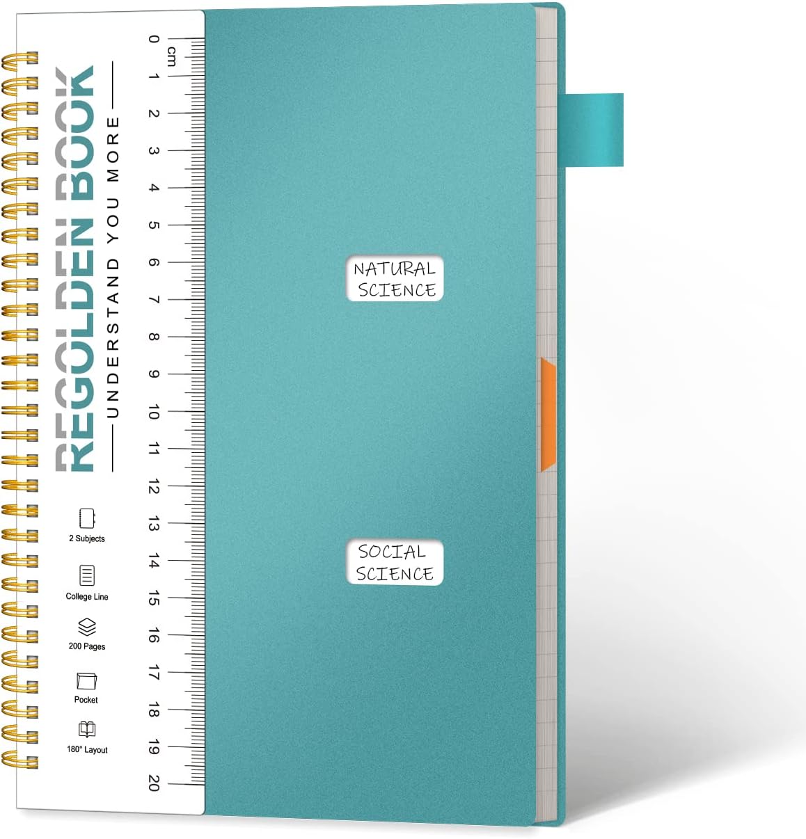 Amazon.com : Regolden-Book A5 Subject Notebook… (2 Subject, Black ...