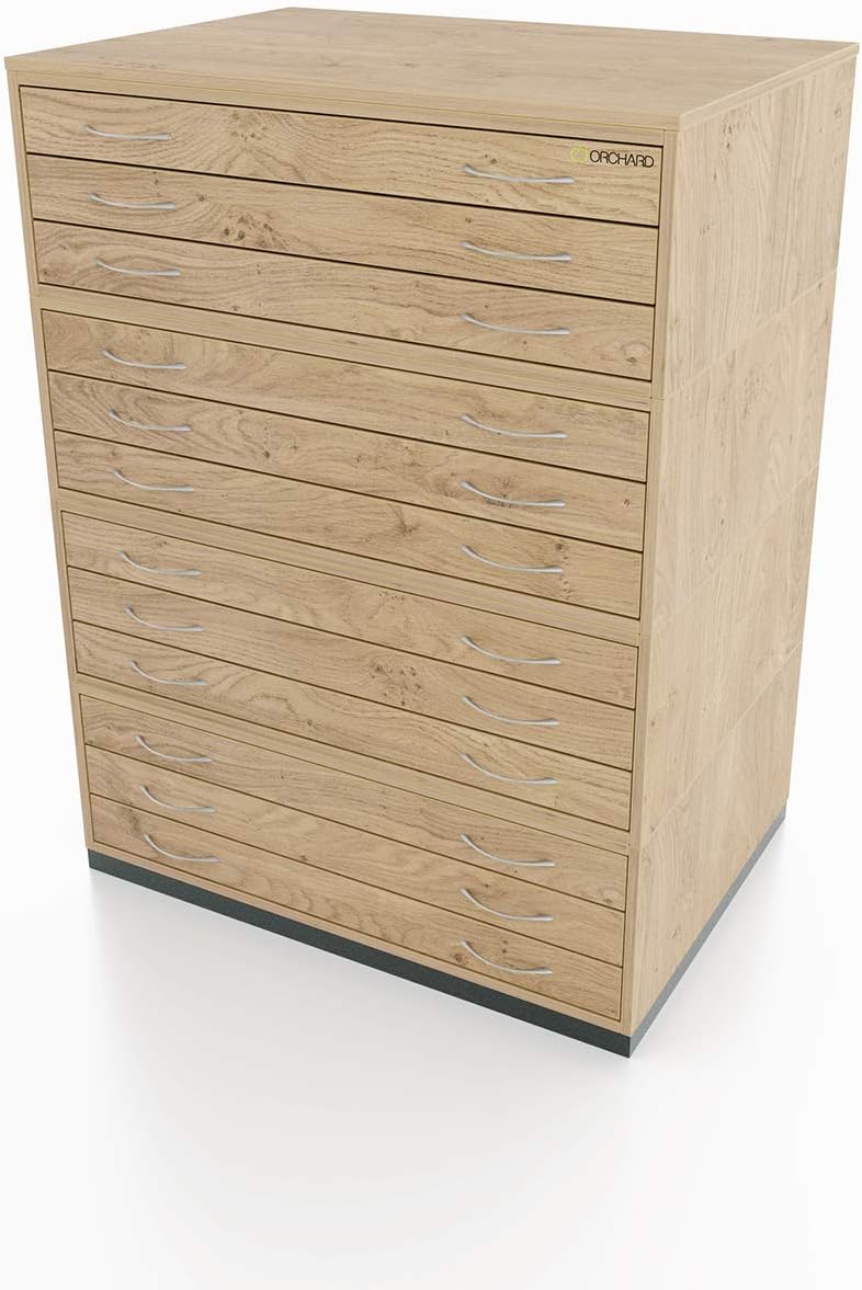 Heavy duty Traditional style A1 12 Drawer Plan Chest OAK paper storage ...