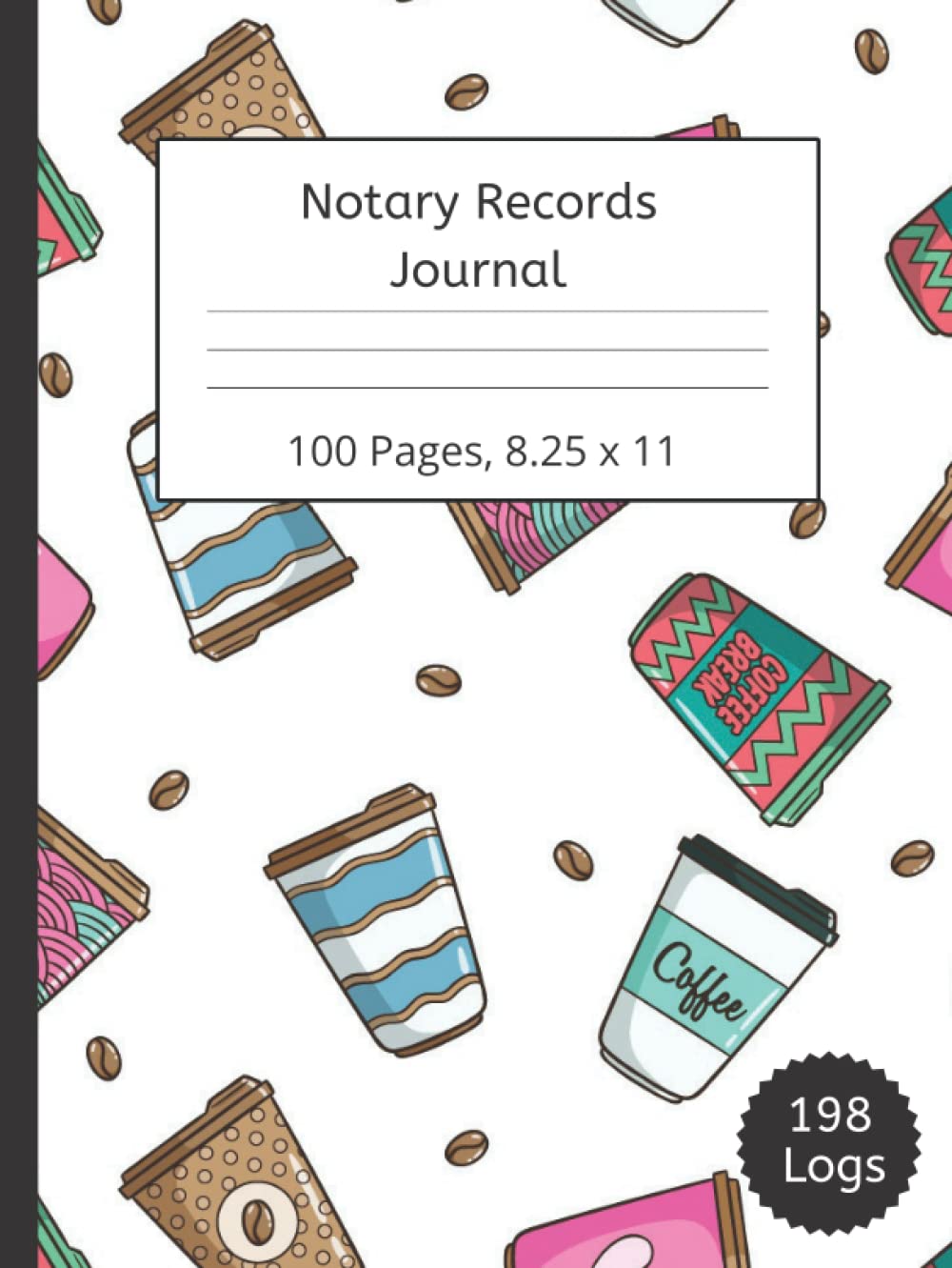 Notary Records Journal - Hardback Coffee Lovers Cute Design Notarial ...