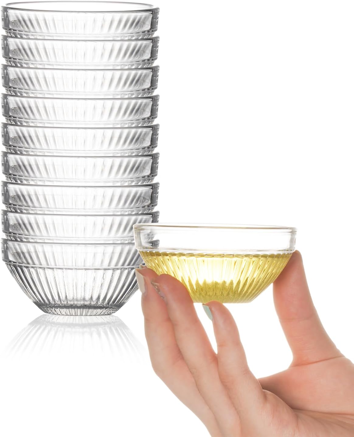 Amazon.com: Set of 4 Stackable 3.5-Inch Serving/Mixing Prep Clear Glass ...