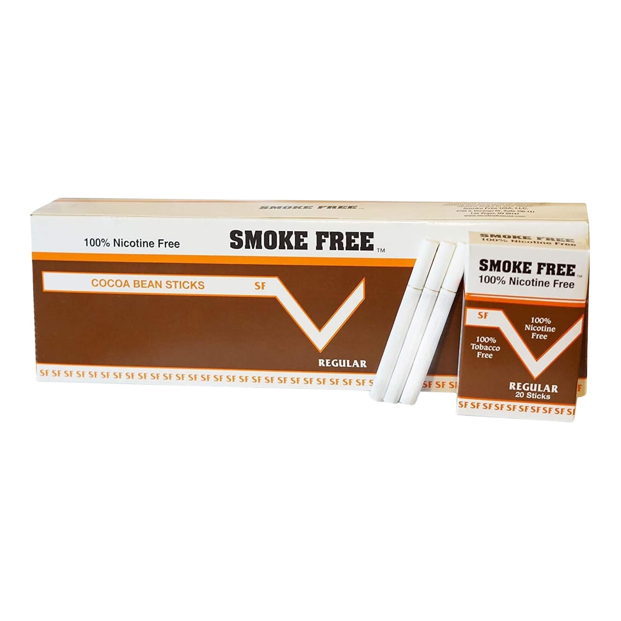 Smoke Free Herbal Cocoa Cigarettes - 10 Packs Regular - 100% Tobacco ...