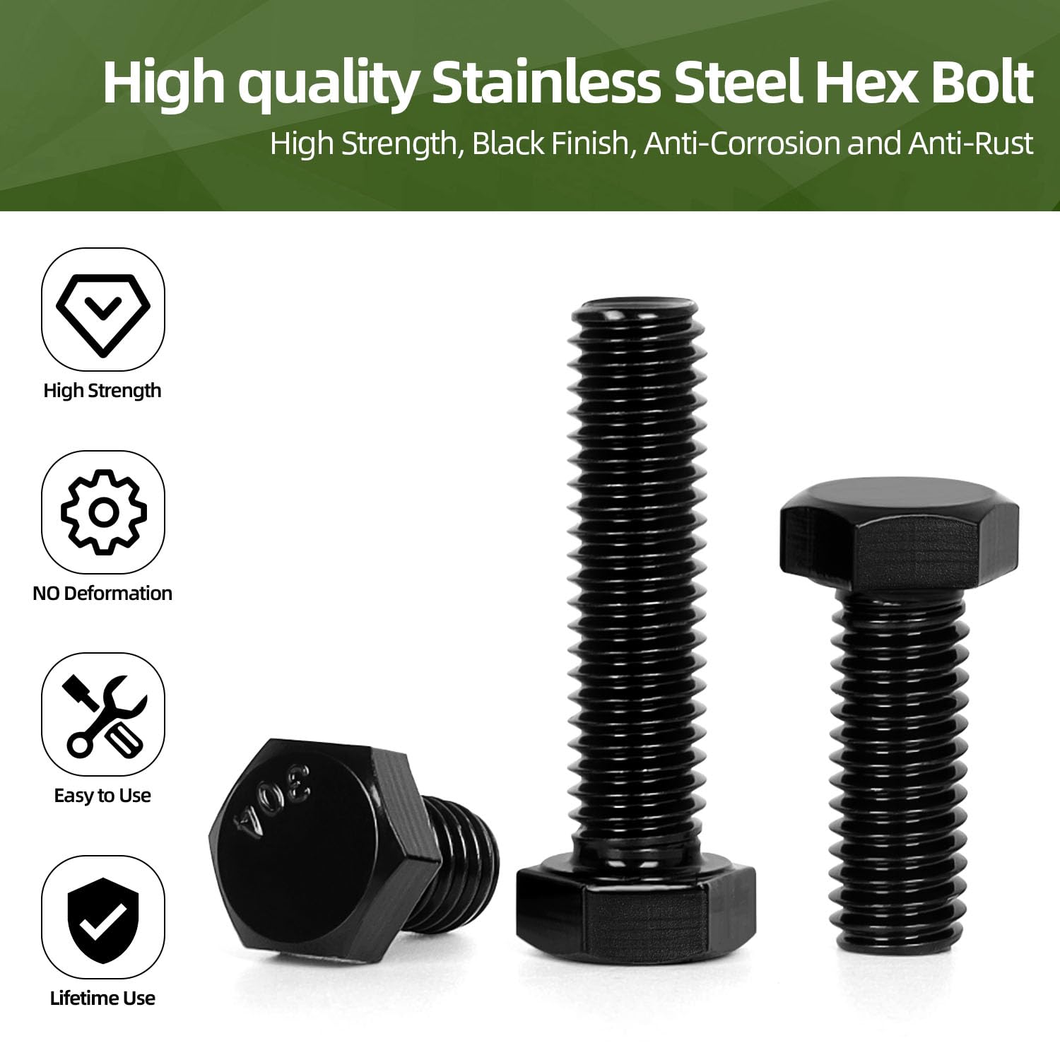 Snapklik.com : 25 PCS M6 X 25mm Hex Head Screw Bolt, Stainless Hex ...