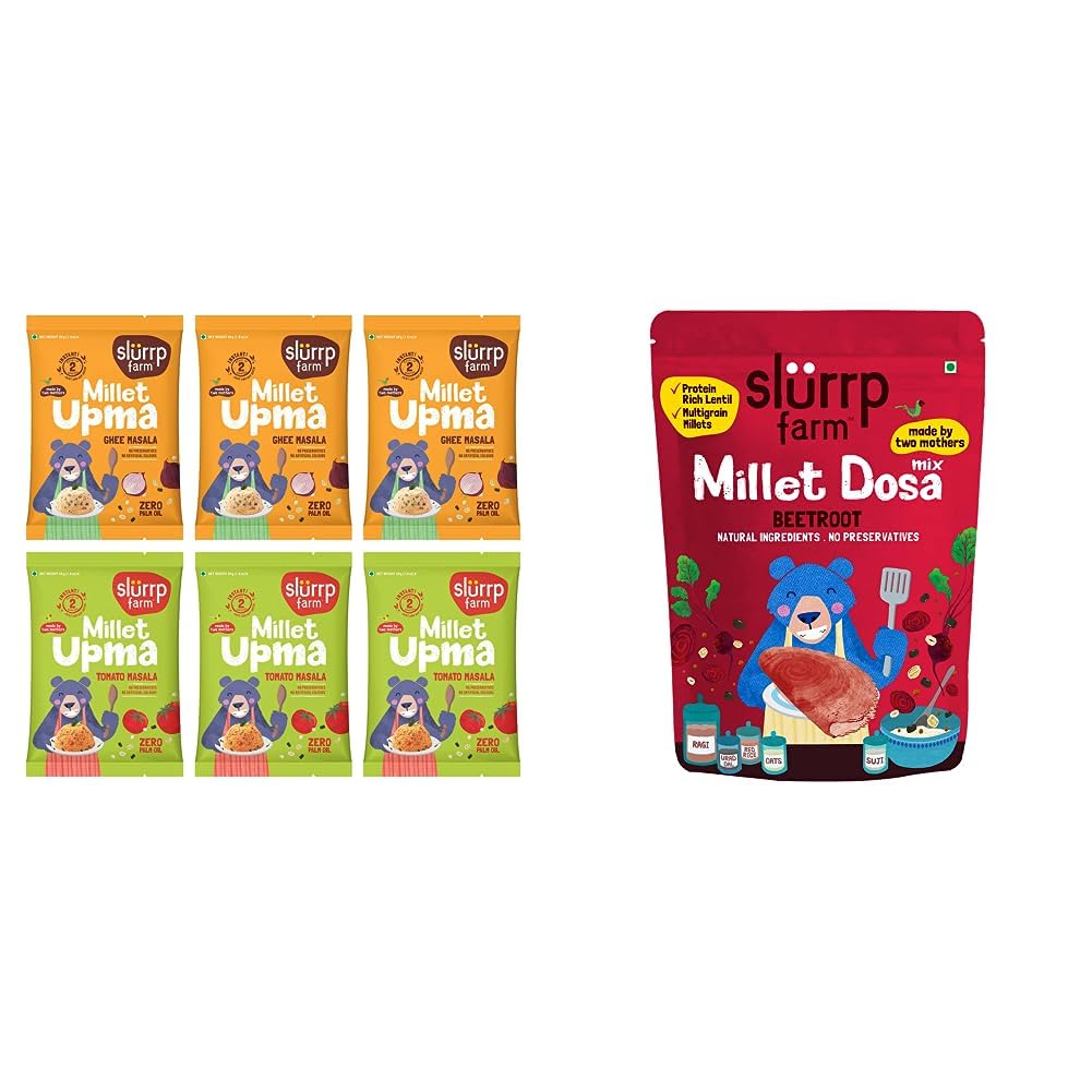 Slurrp Farm Instant Millet Rava Upma Mix - Ghee & Tomato Masala Combo ...