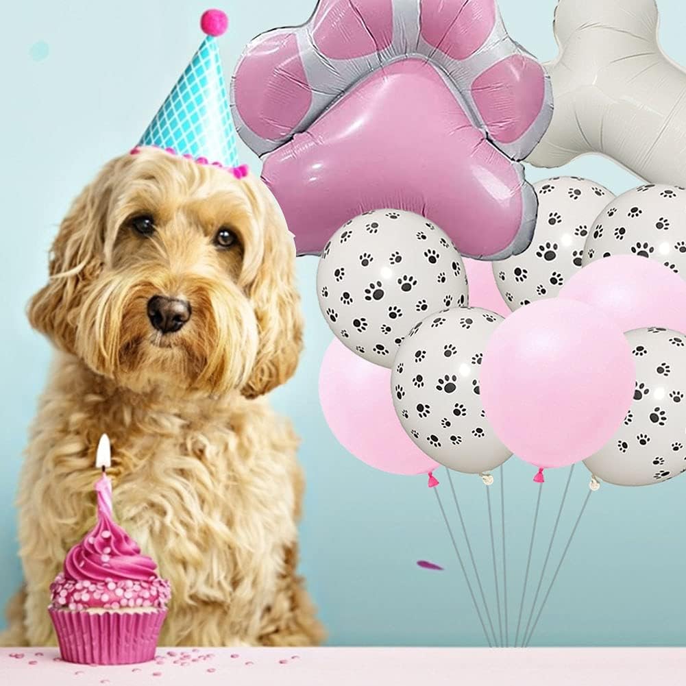 13pcs Dog Party Balloons Decorations, Large Bone Shaped Foil Balloons ...