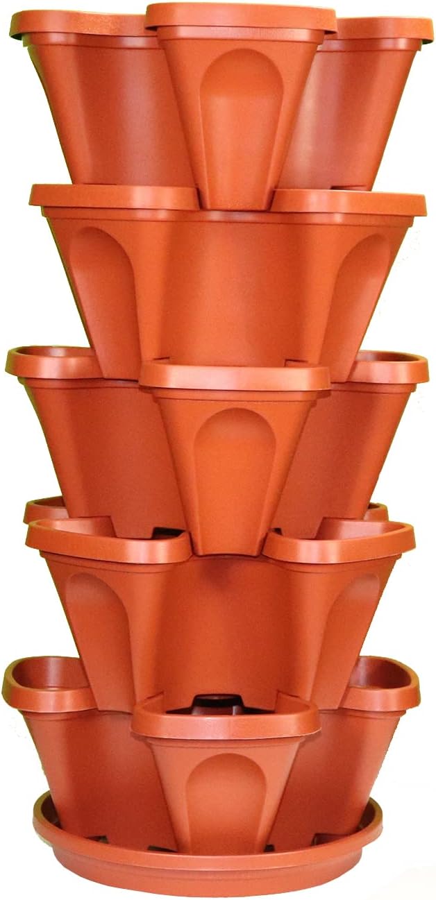 Amazon.com: Large Vertical Gardening Stackable Planters by Mr. Stacky(5 ...