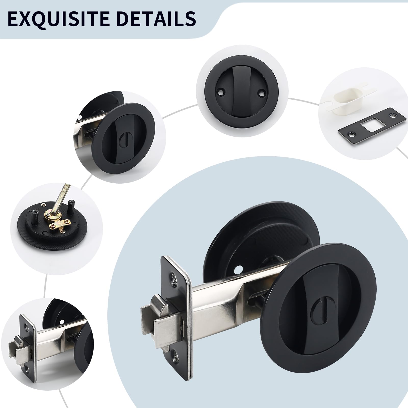 Snapklik.com : Sliding Pocket Door Lock, Matte Black Pocket Door ...